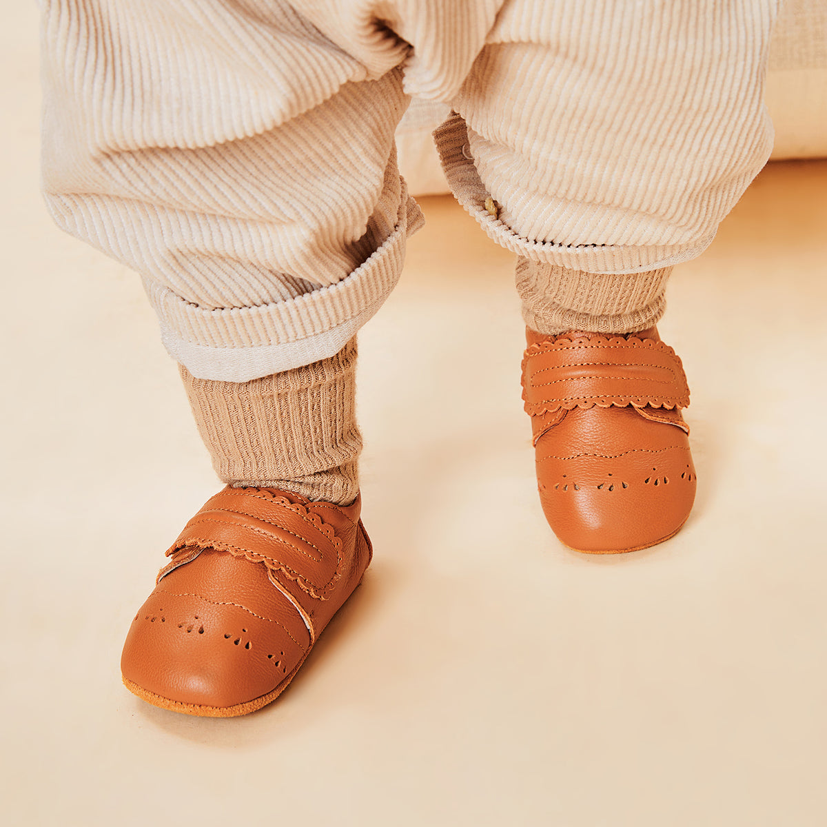 Jasmine - Chestnut Brown | Baby Leather Shoes | Woolly Kids