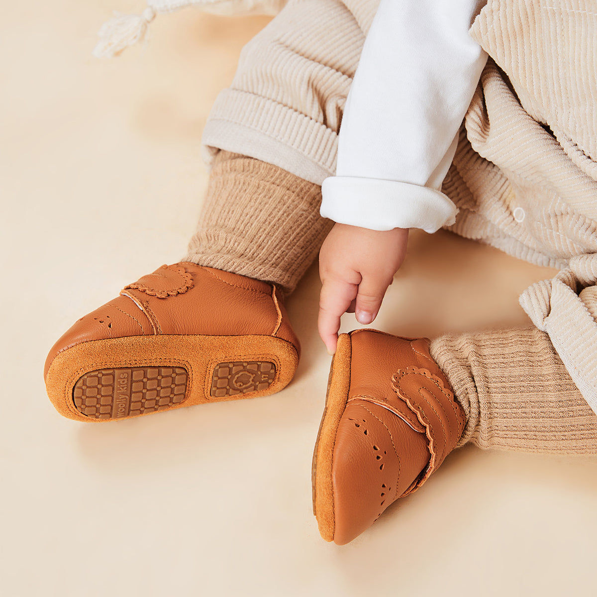 Jasmine - Chestnut Brown | Baby Leather Shoes | Woolly Kids