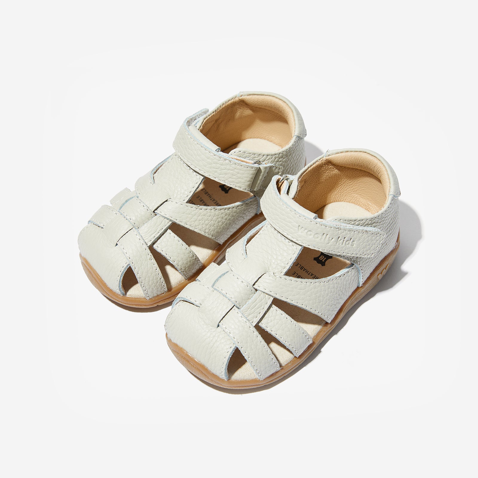 KaKa - White Almond | Toddlers Leather Sandals | Woolly Kids