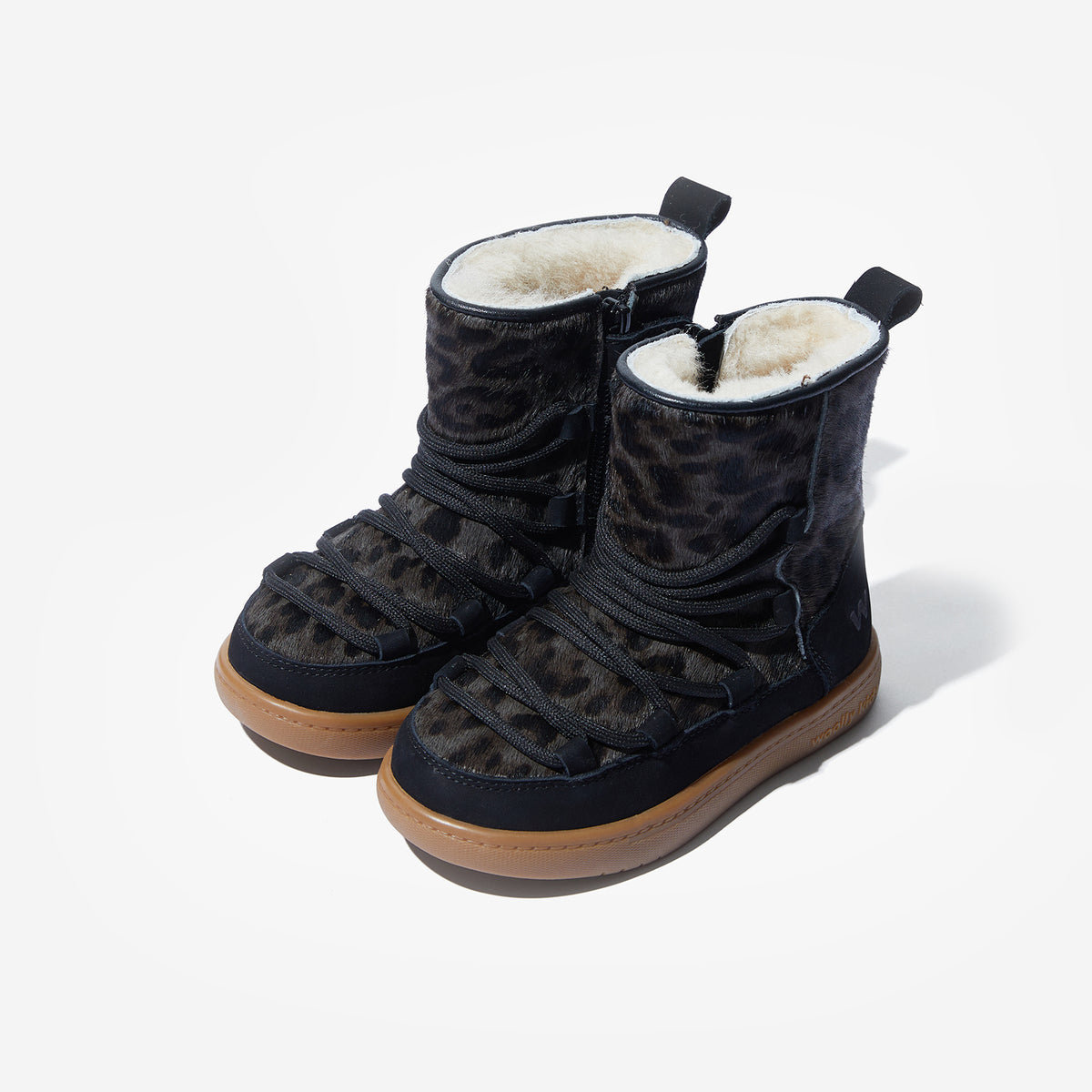 Linus - Obsidian Black | Leather Kids Boots | Woolly Kids