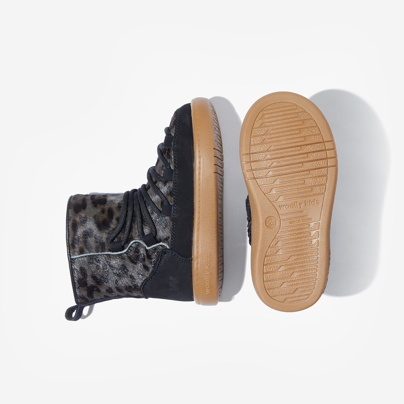 Linus - Obsidian Black | Leather Kids Boots | Woolly Kids