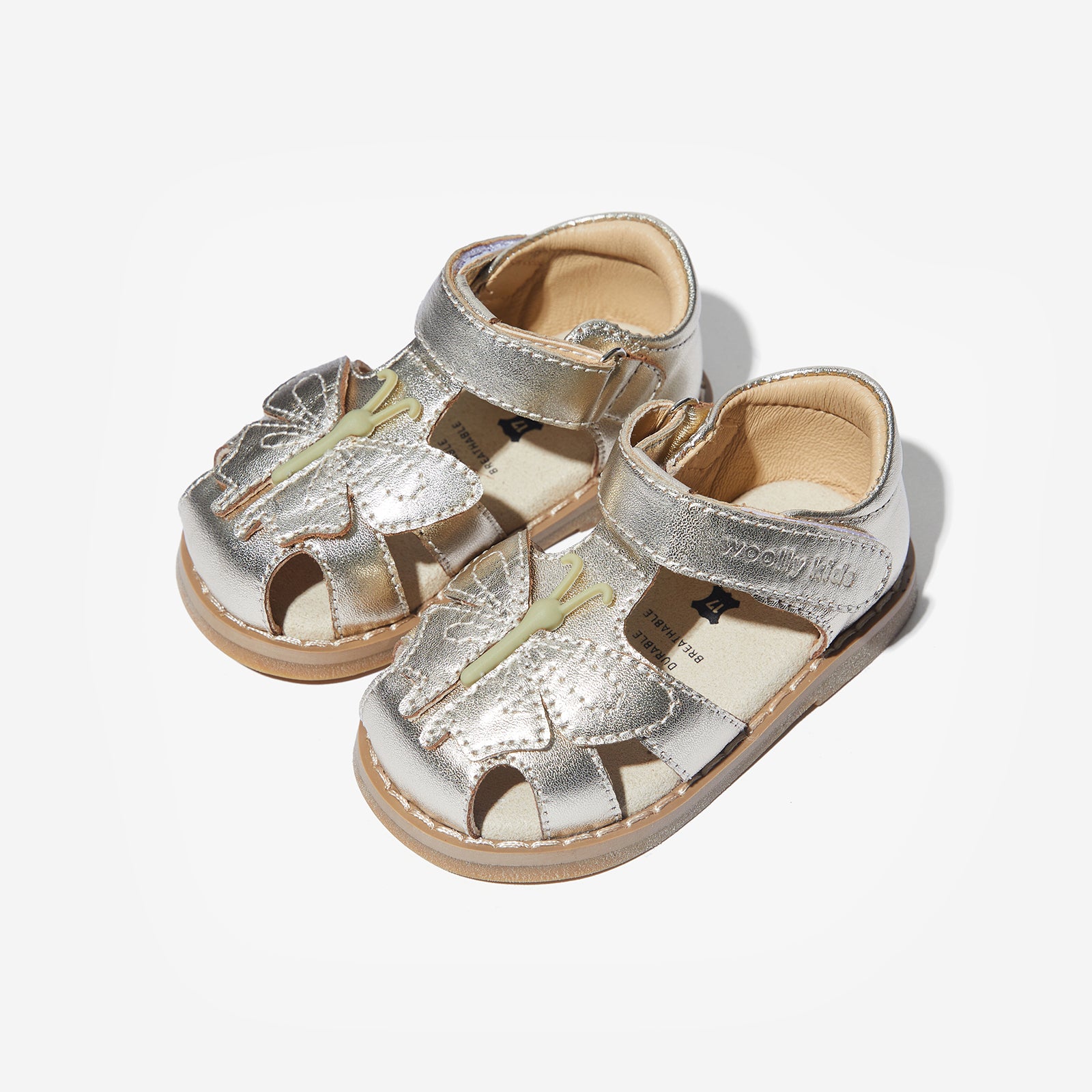 Mini Lola - Wheatland Gold | Toddlers Leather Sandals | Woolly Kids