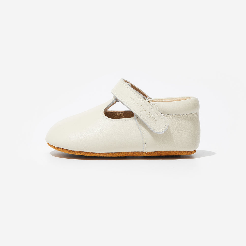 Puff - Cream White | Baby Leather Shoes | Woolly Kids