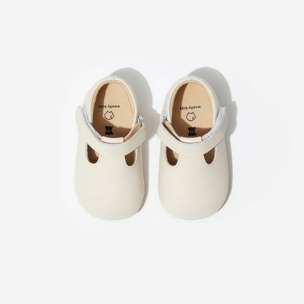 Puff - Cream White | Baby Leather Shoes | Woolly Kids