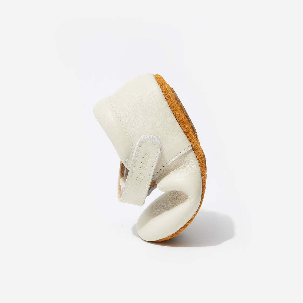 Puff - Cream White | Baby Leather Shoes | Woolly Kids