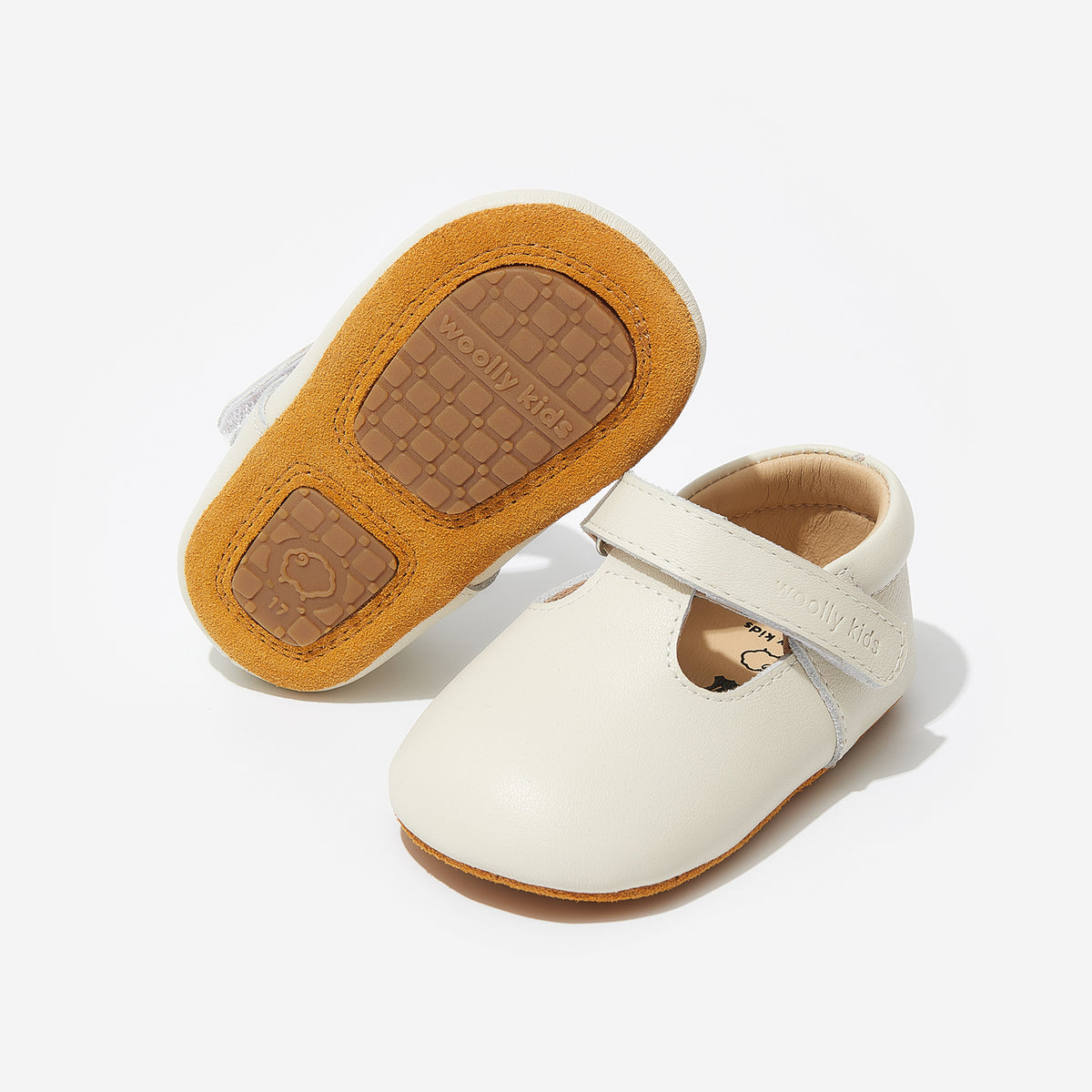 Puff - Cream White | Baby Leather Shoes | Woolly Kids