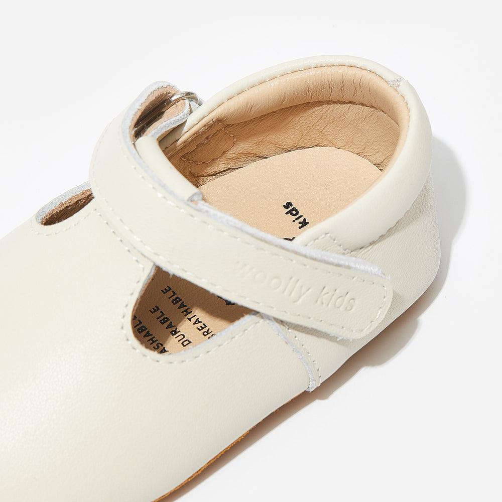 Puff - Cream White | Baby Leather Shoes | Woolly Kids